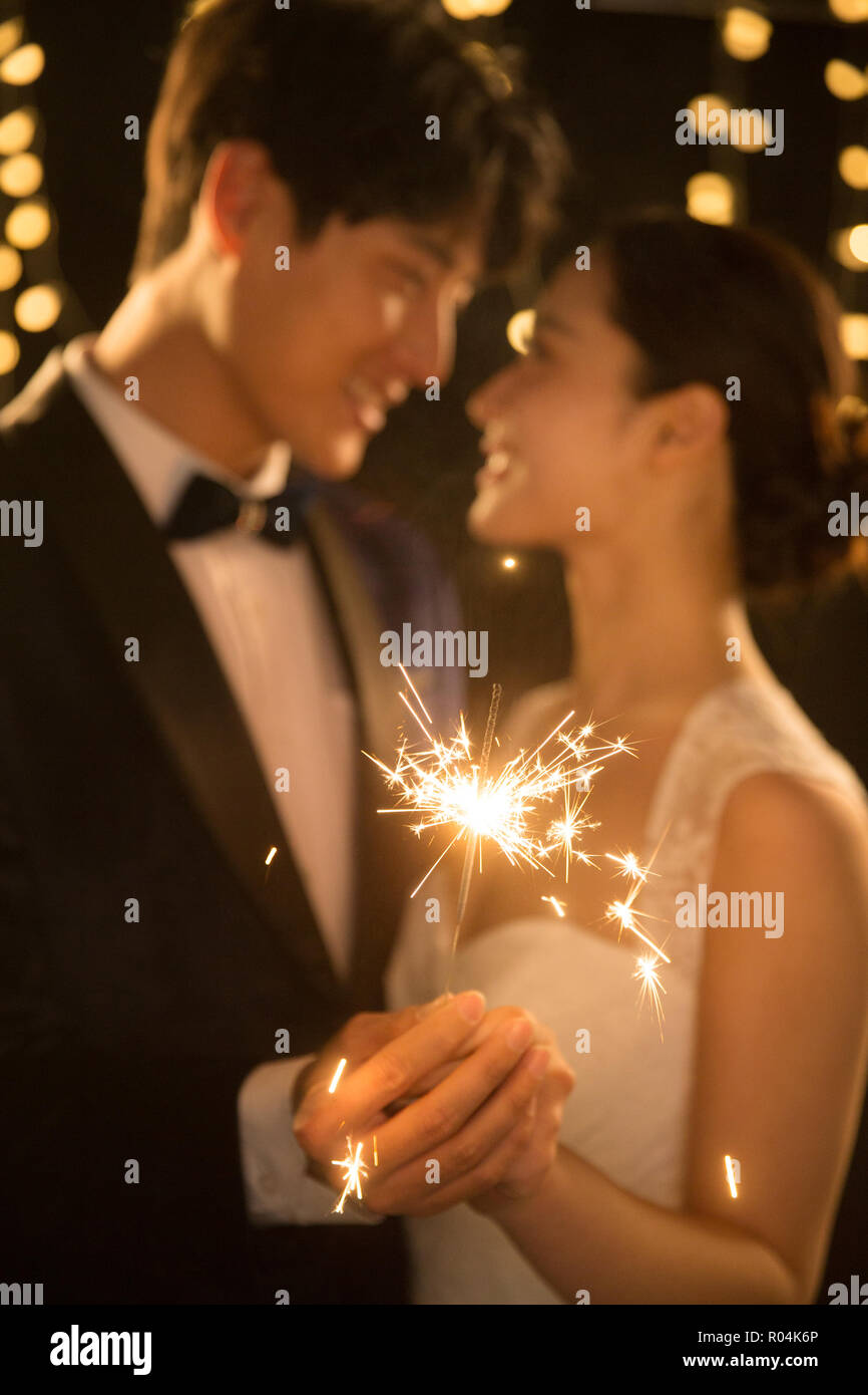 Romance of the bride and groom Stock Photo - Alamy