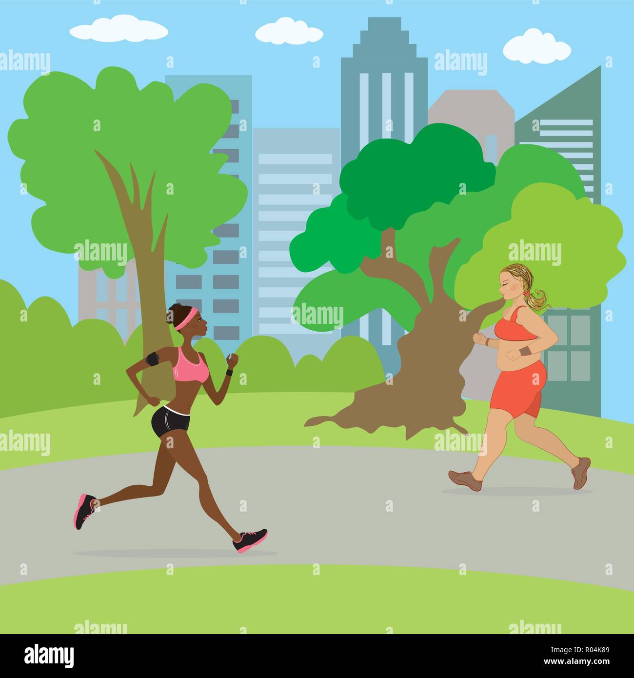 People Running In The Park Comic