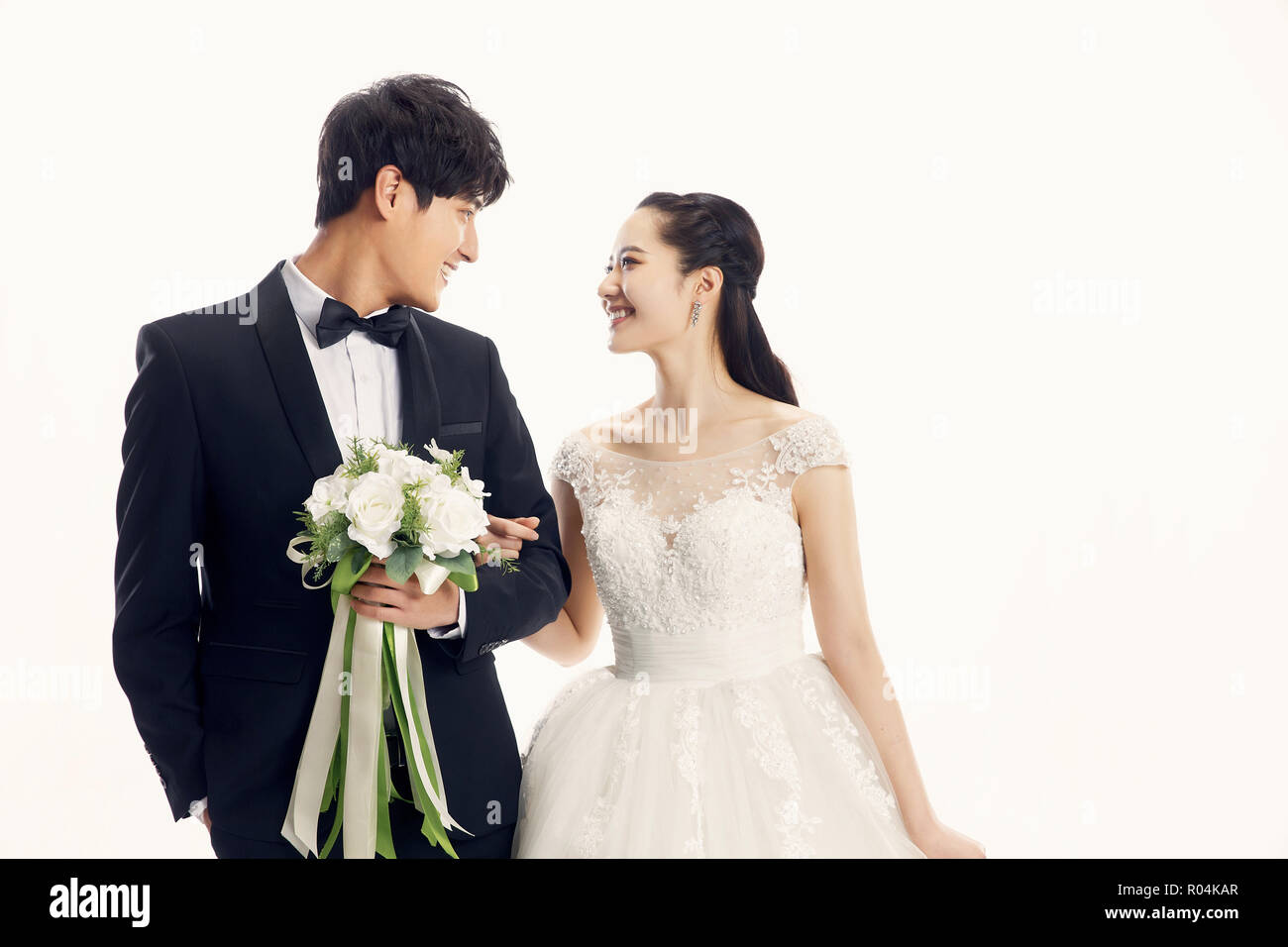 Romance of the bride and groom Stock Photo - Alamy