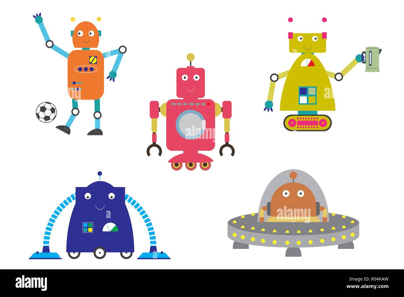 Robots vector vectors Cut Out Stock Images & Pictures - Alamy