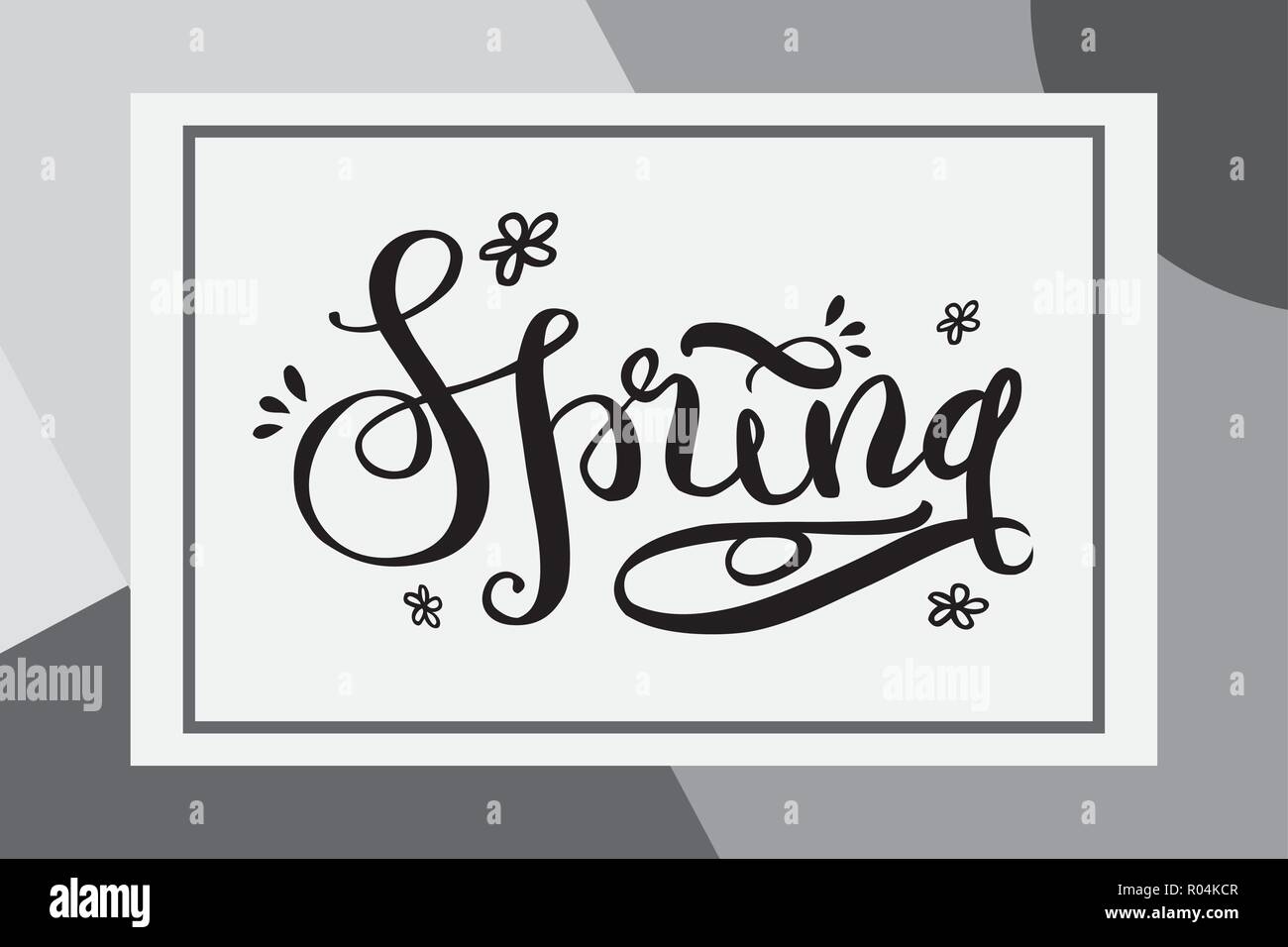 Spring - hand drawn lettering. Perfect brush typography for cards ...