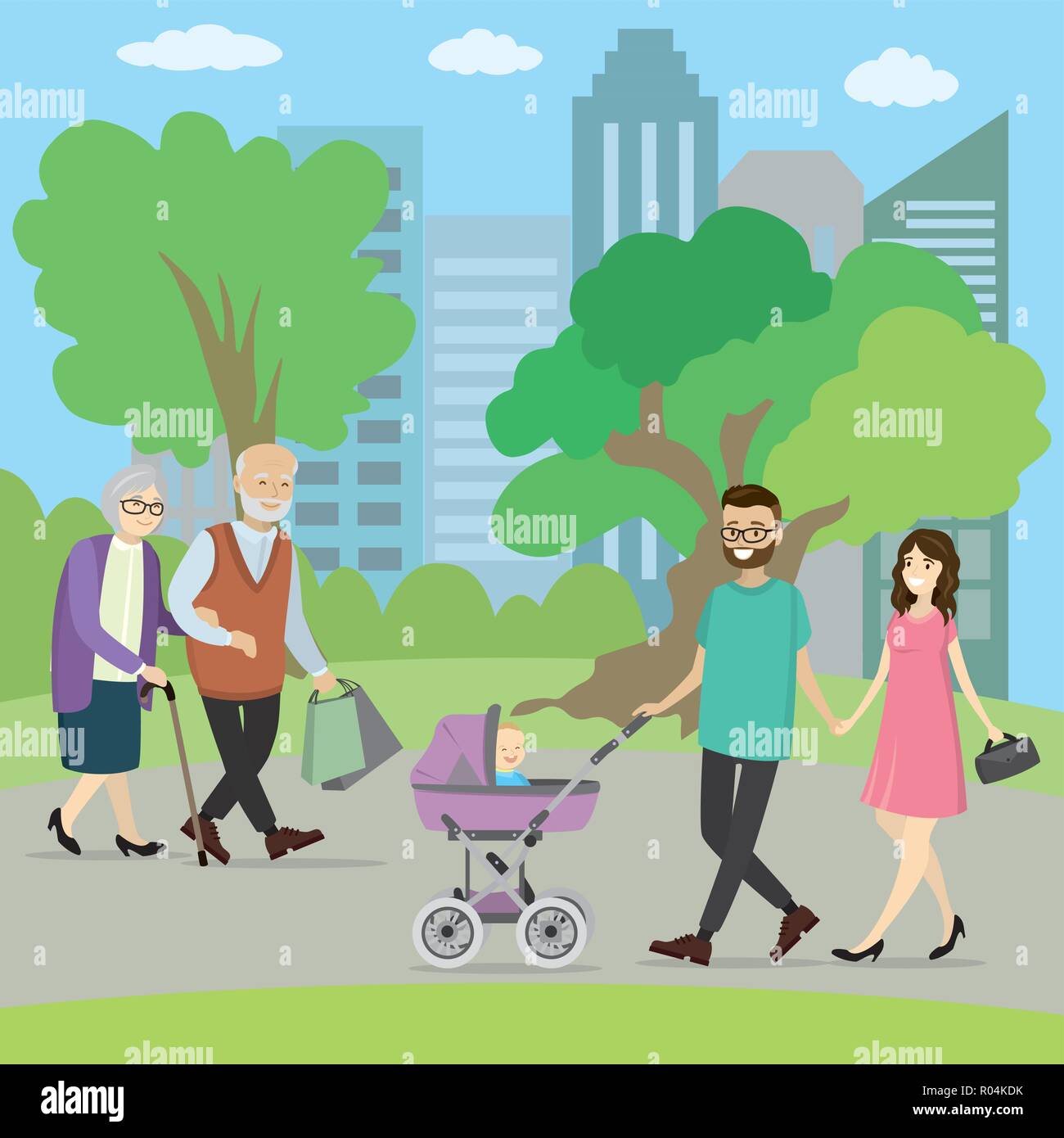 Neighborhood park people Stock Vector Images - Alamy