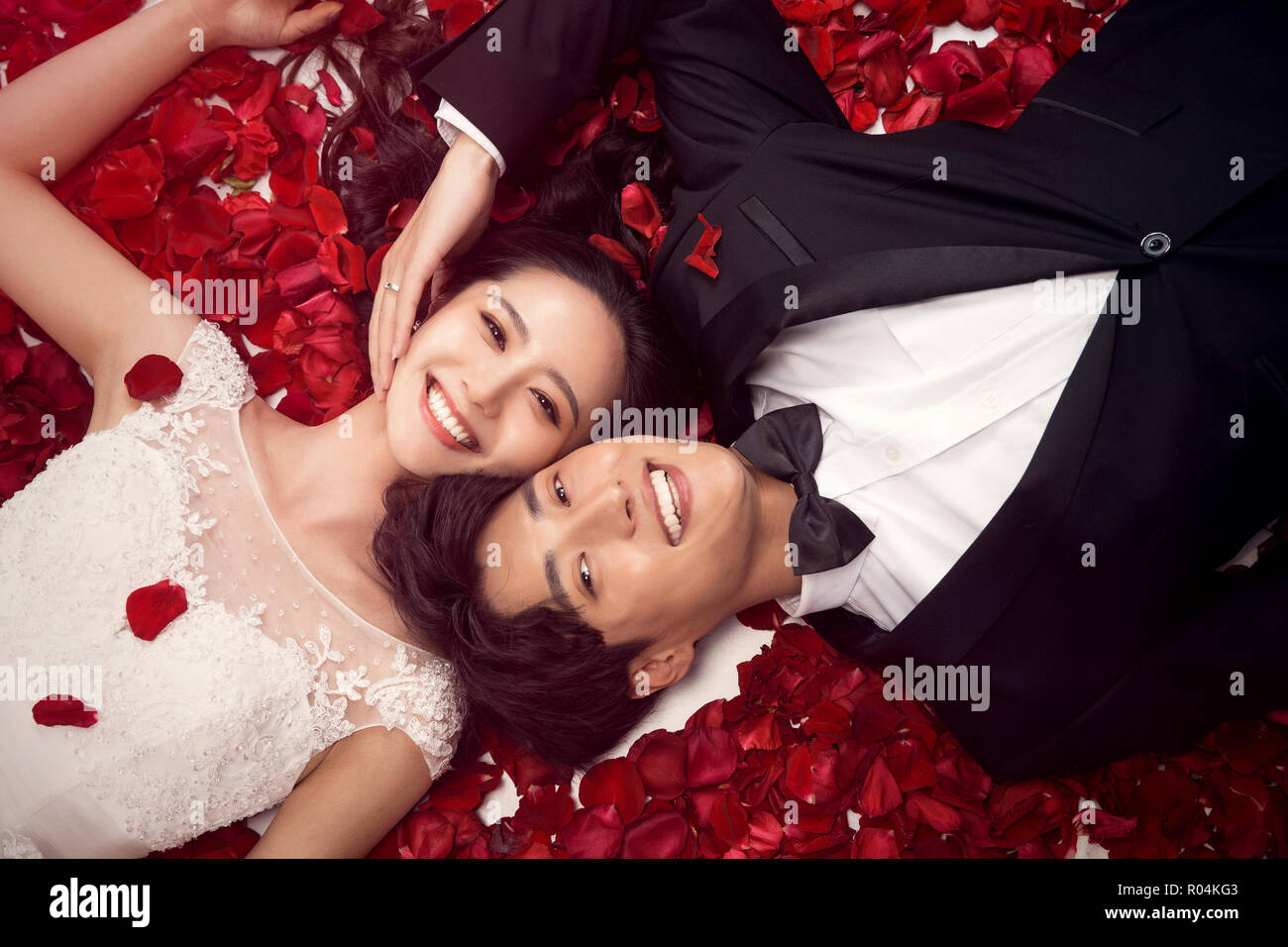 Romance of the bride and groom Stock Photo - Alamy