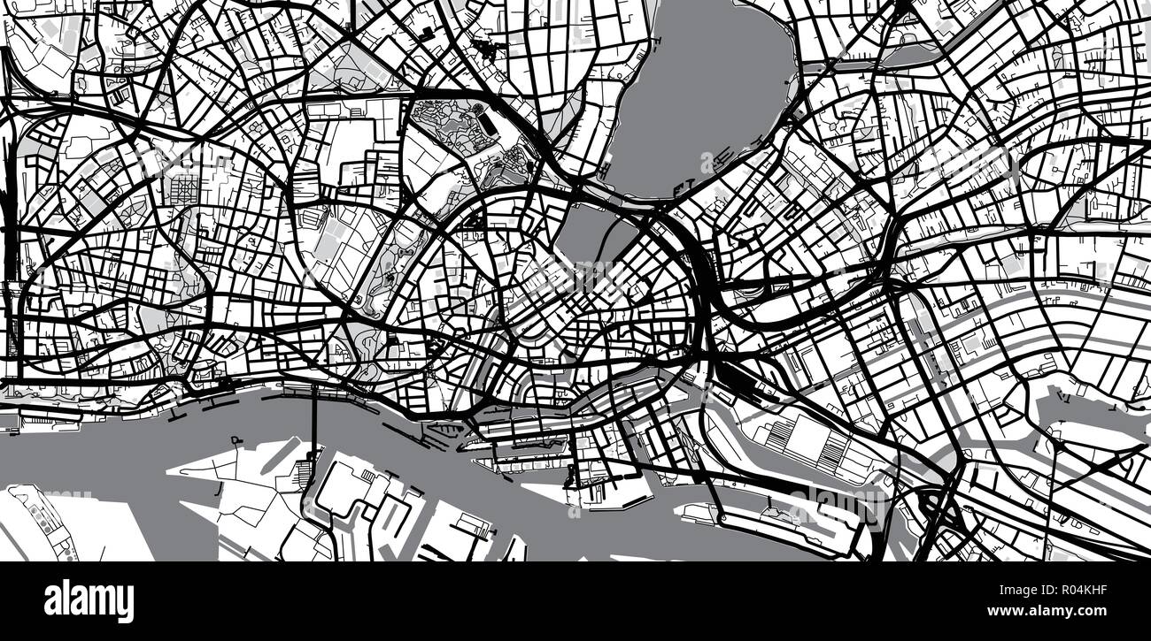 Urban vector city map of Hamburg, Germany Stock Vector Image & Art - Alamy