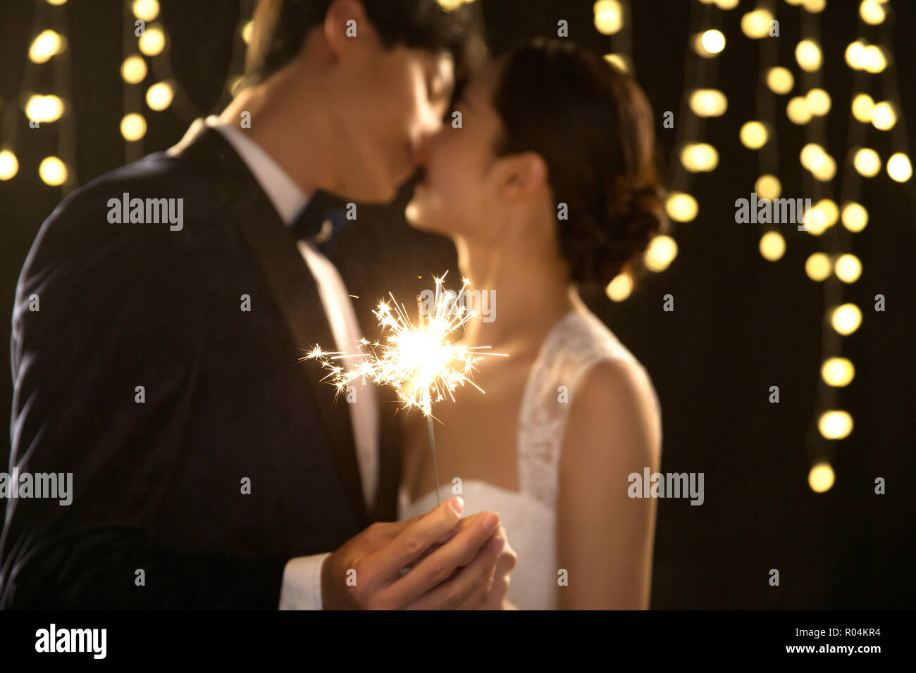 Romance of the bride and groom Stock Photo - Alamy