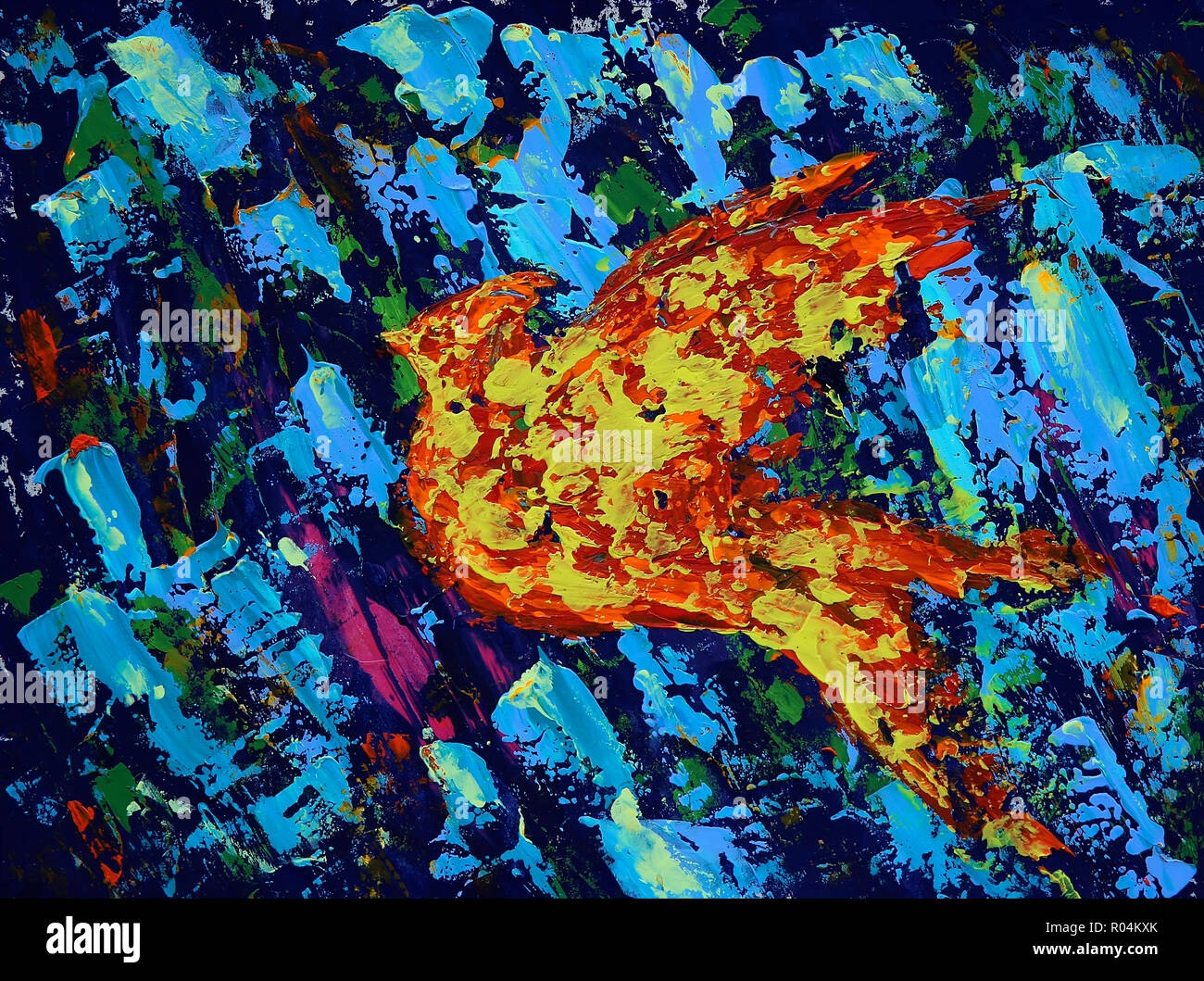 Abstract art painting of the bird Stock Photo - Alamy