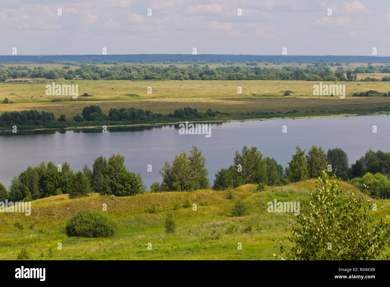 View of the Oka River near the village of Konstantinovo, Ryazan Region ...