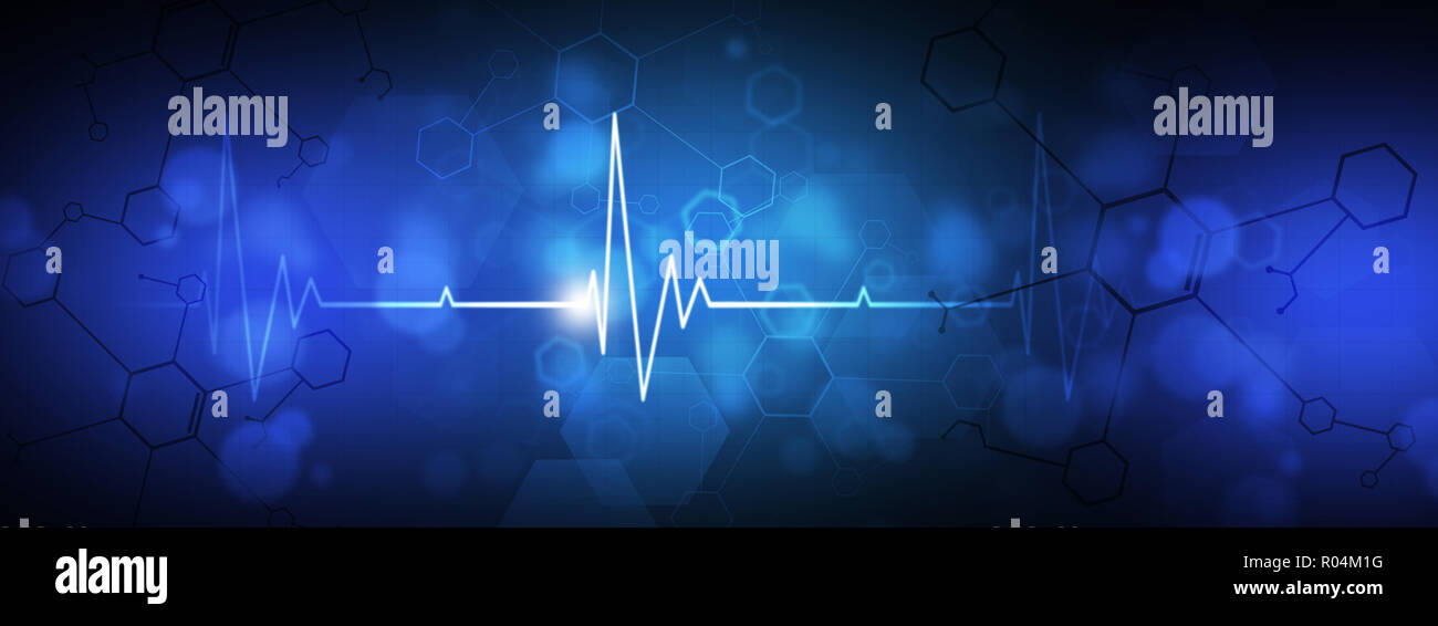 abstract science medicine illustration of heart pulsating rhythm Stock ...