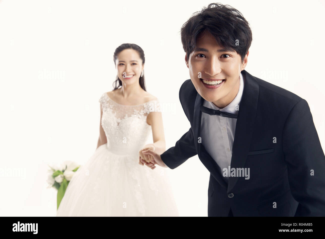 Romance of the bride and groom Stock Photo - Alamy