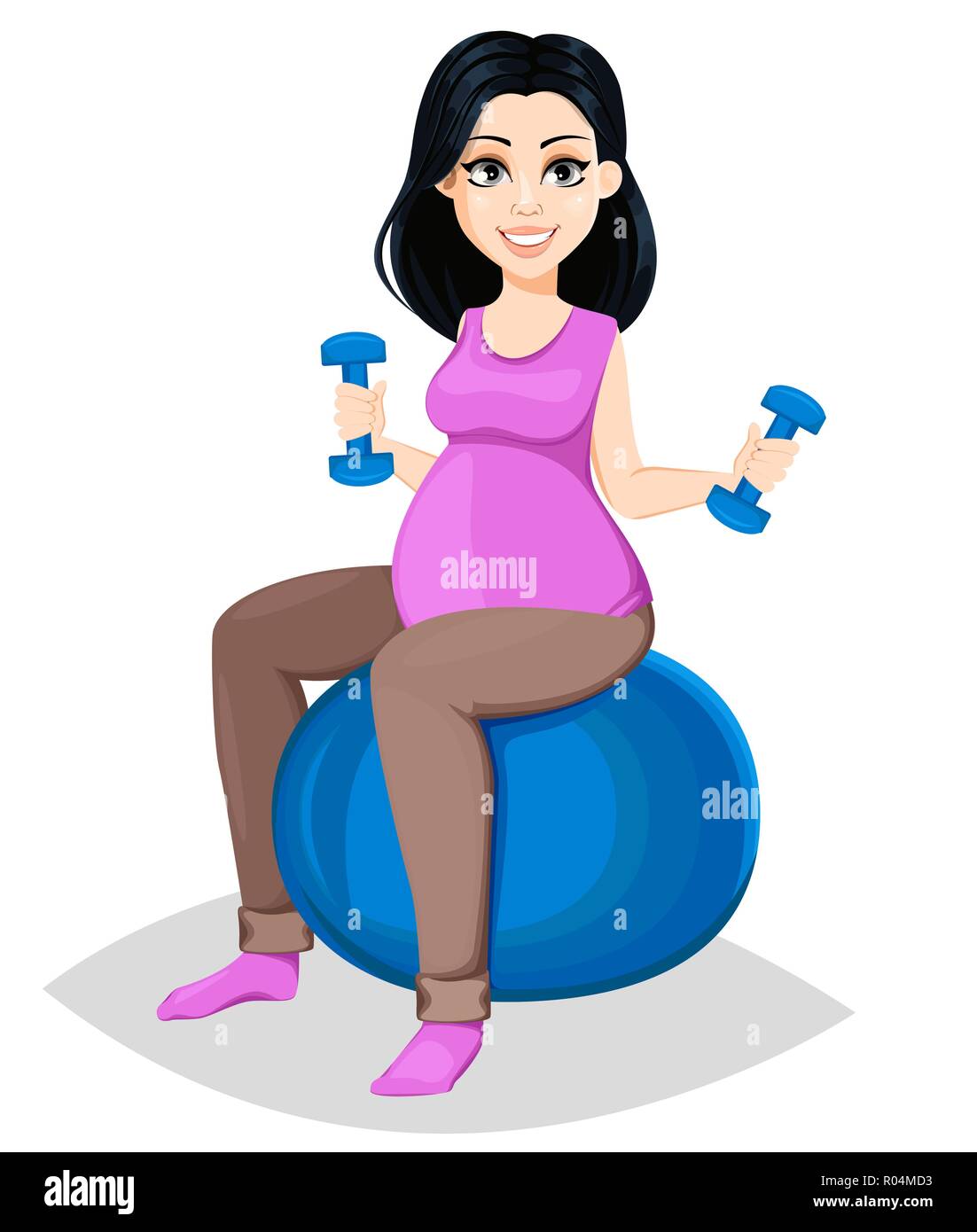 Pregnancy woman lifting Stock Vector Images - Alamy