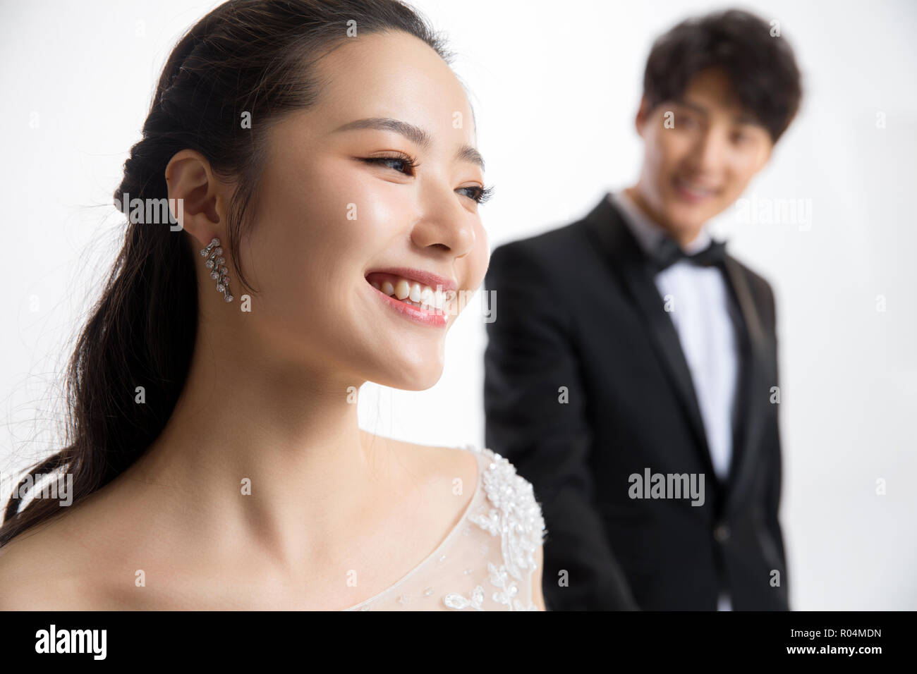 Romance of the bride and groom Stock Photo - Alamy