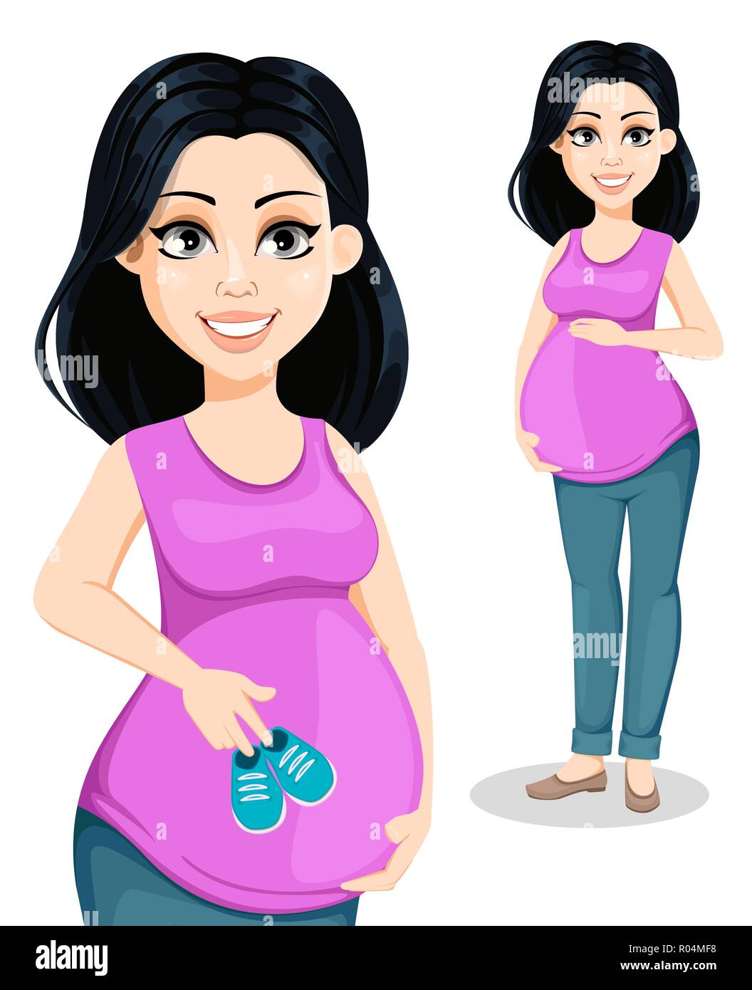 Cartoon pregnant woman hi-res stock photography and images - Alamy