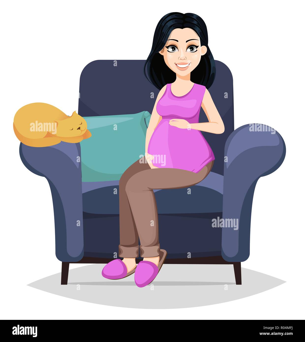 Cartoon pregnant woman hi-res stock photography and images - Alamy