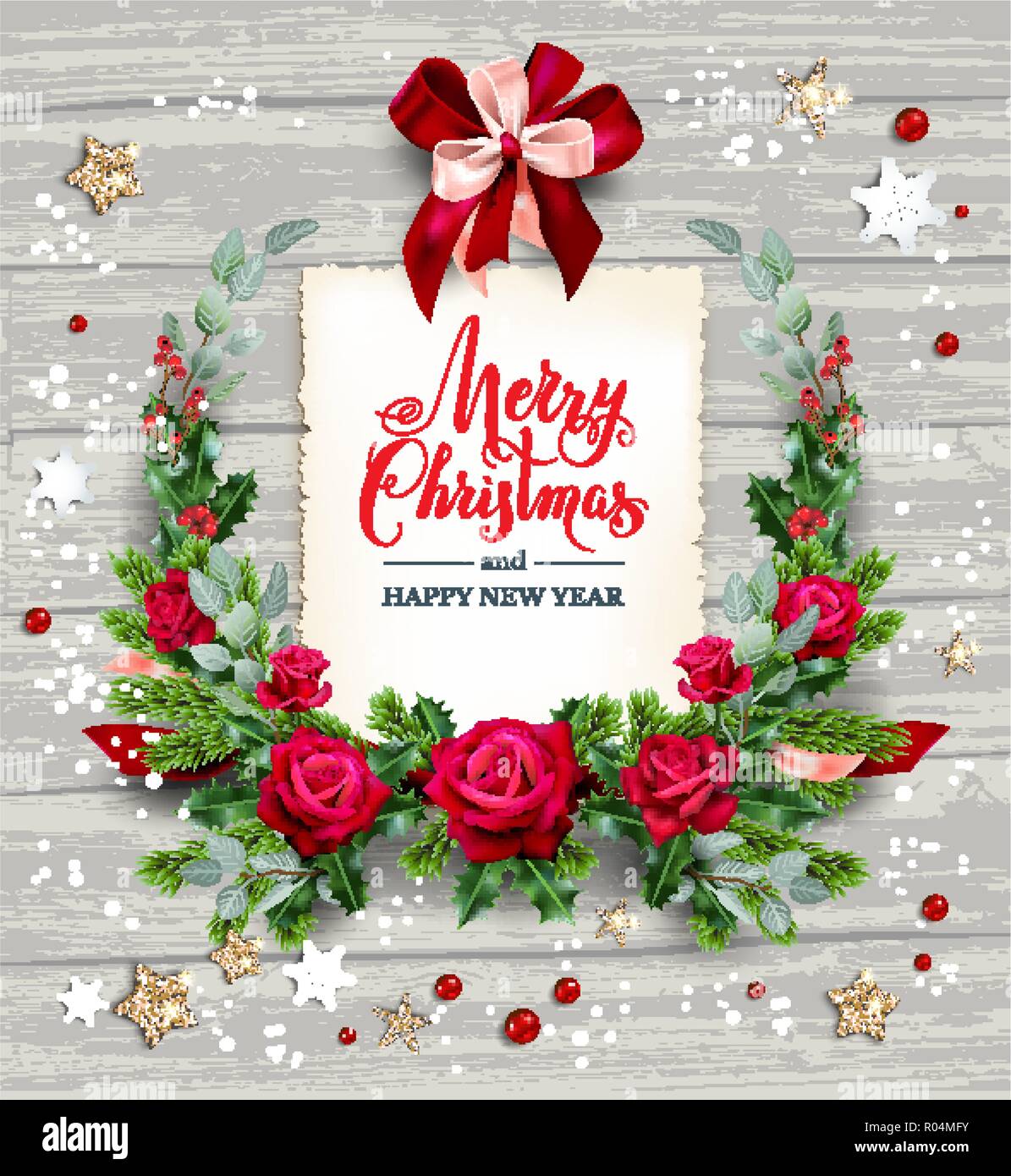 Christmas wreath spruce branch Stock Vector Images - Alamy