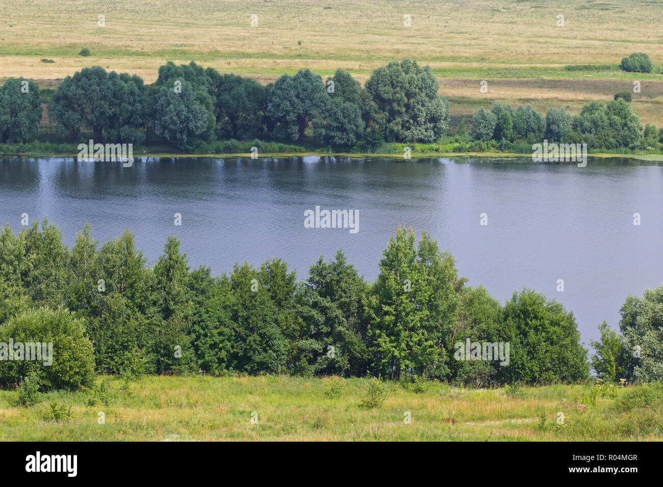 View of the Oka River near the village of Konstantinovo, Ryazan Region ...