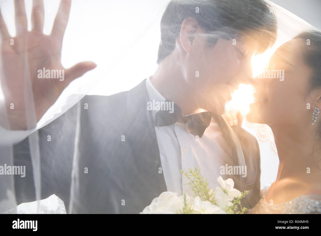 Romance of the bride and groom Stock Photo - Alamy