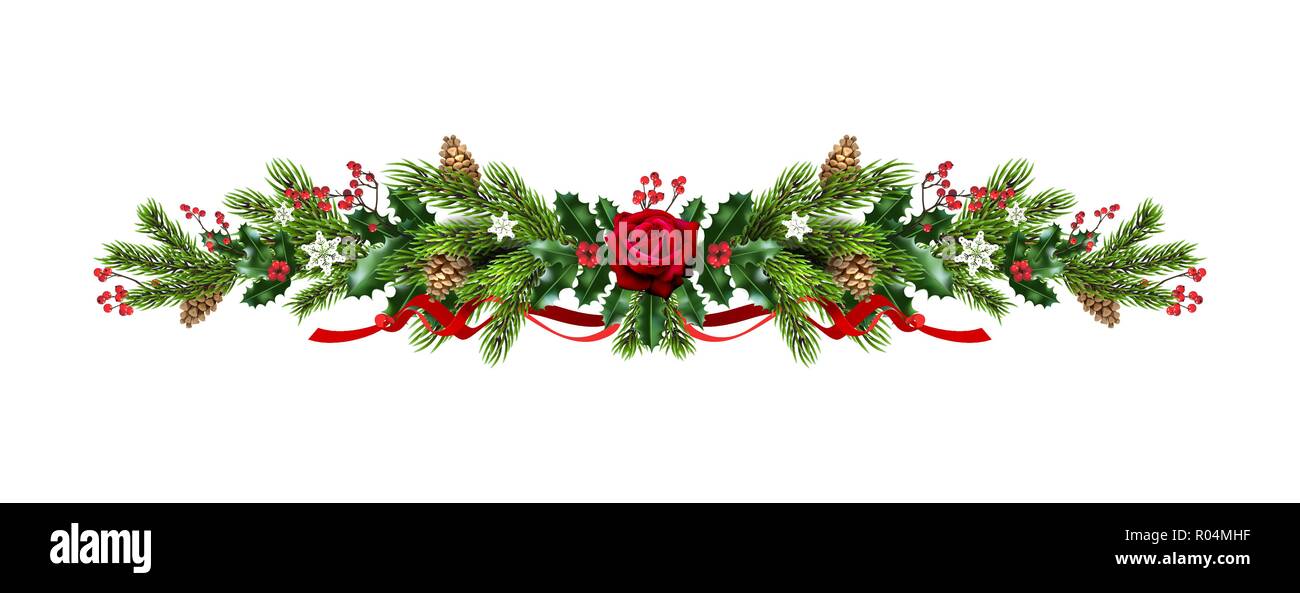 Red tinsel garland Stock Vector Images - Alamy