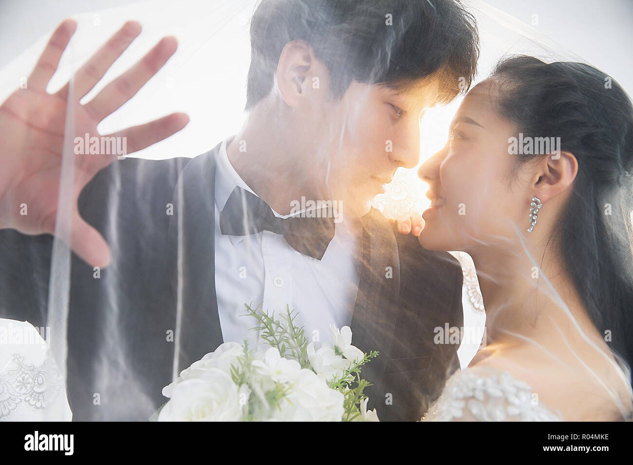 Indian bride face veil hi-res stock photography and images - Alamy