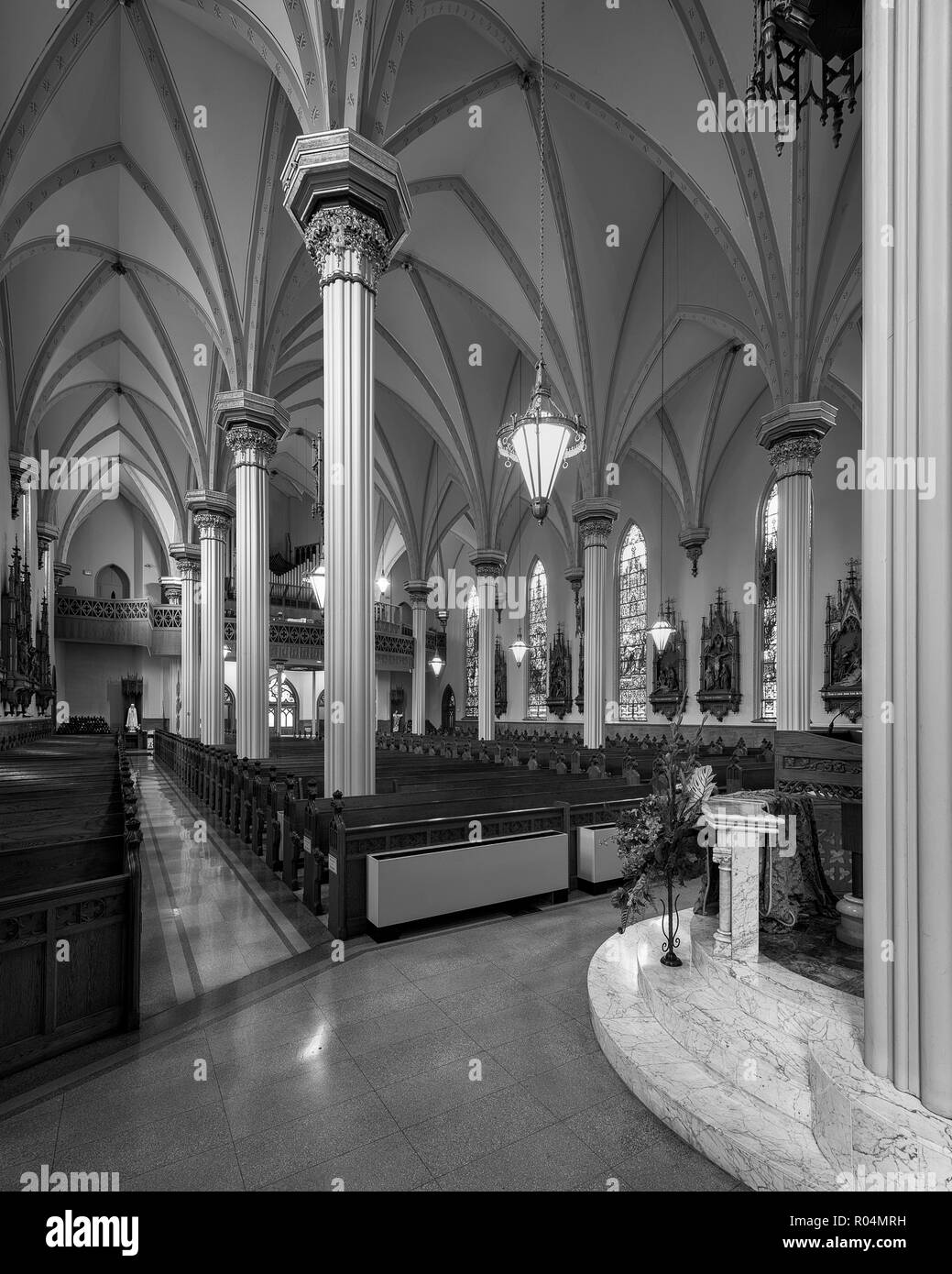 Interior of the Cathedral of the Immaculate Conception (1860) at 1122 S ...