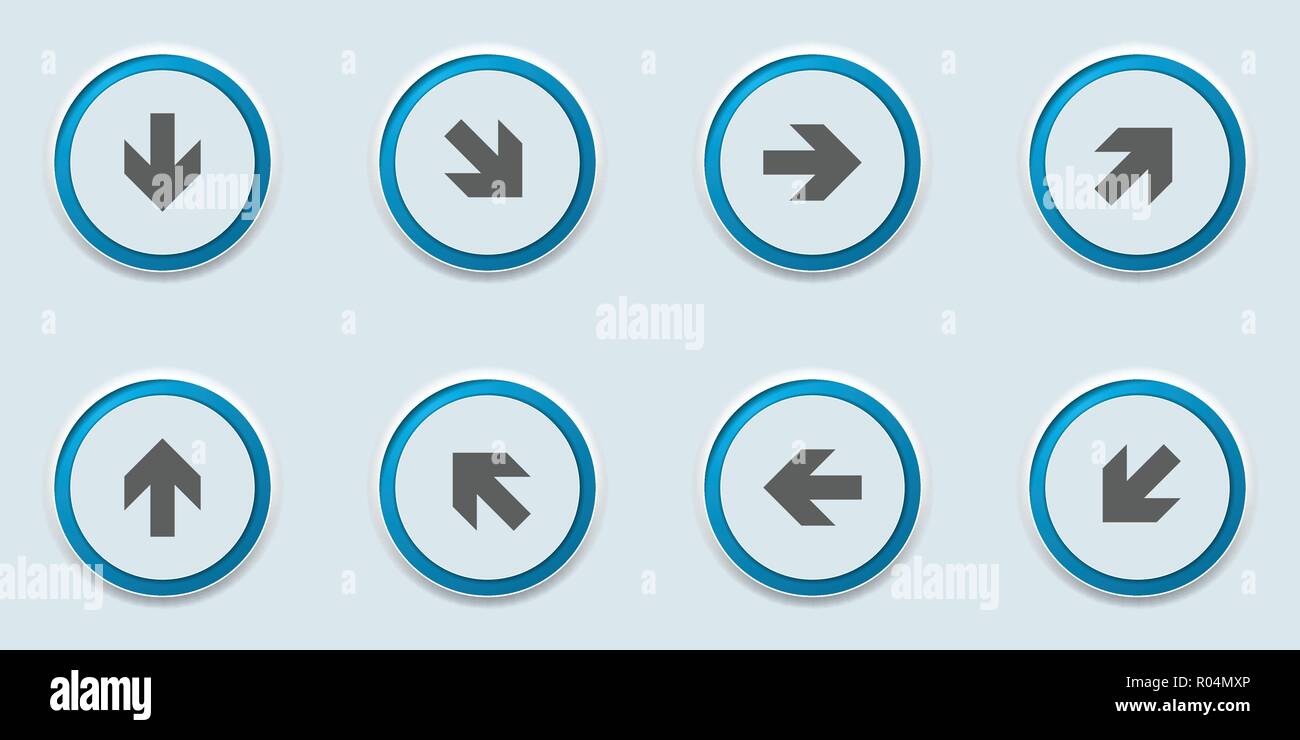 Arrow buttons dirrection set illustration Stock Vector Image & Art - Alamy
