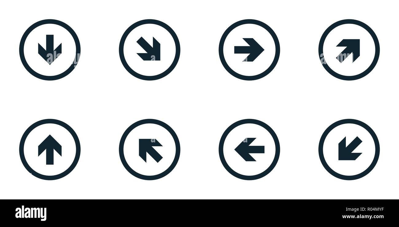 Arrow buttons dirrection set illustration Stock Vector Image & Art - Alamy