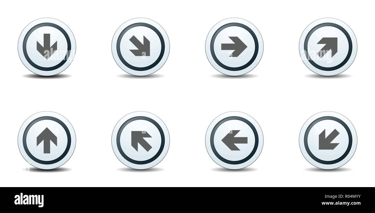 Arrow dirrection button label sign set illustration Stock Vector Image ...