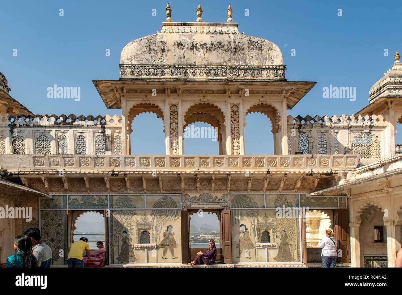 Maharaja's Balcony in City Palace, Udaipur, Rajasthan, India Stock ...