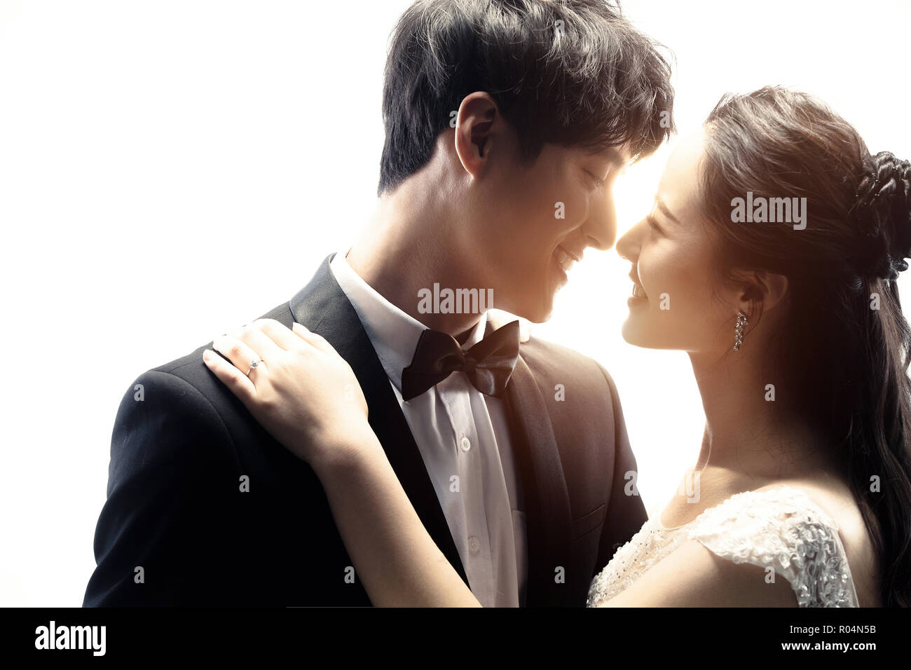 Romance of the bride and groom Stock Photo - Alamy