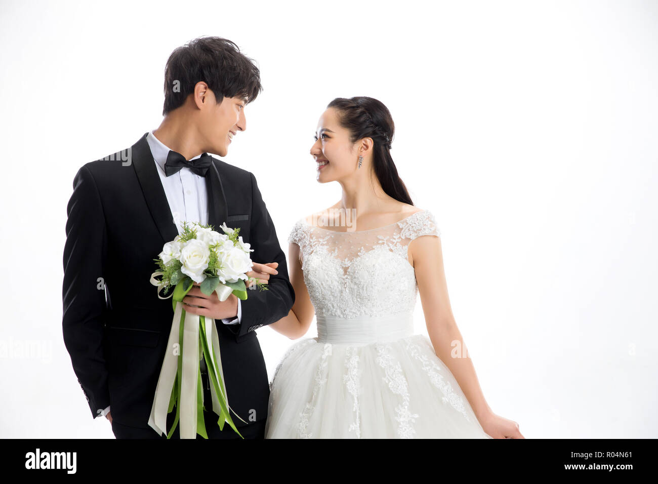 Romance of the bride and groom Stock Photo - Alamy