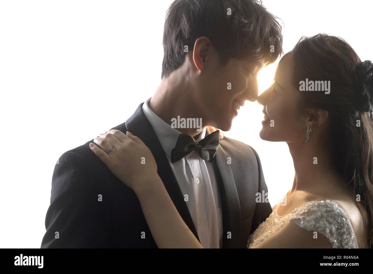 Romance of the bride and groom Stock Photo - Alamy