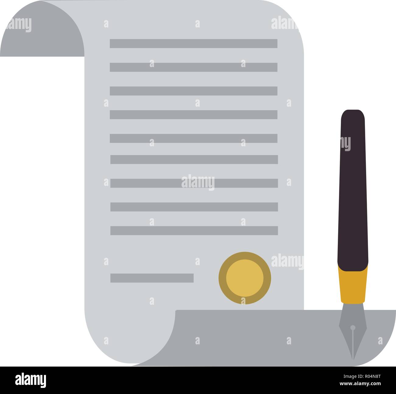 Justice and law constitution sheet and pen vector illustration graphic ...