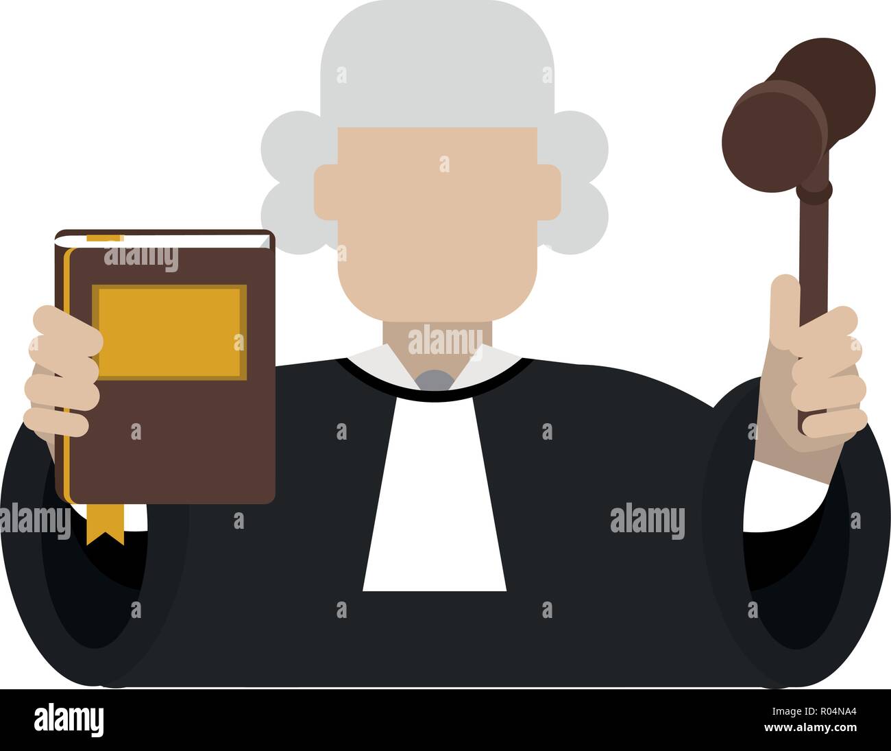 Judge with book and gavel avatar vector illustration graphic design ...