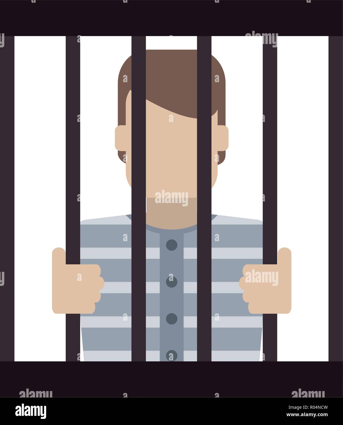 Prisoner in jail avatar vector illustration graphic design Stock Vector ...