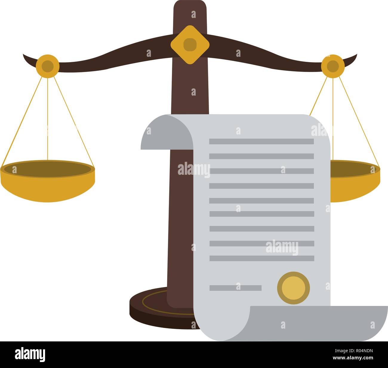 Justice and law balance and constitution sheet vector illustration ...