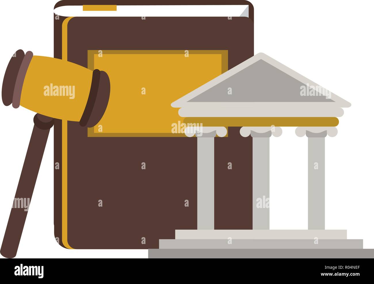 Justice and law gave with constitution and building vector illustration ...