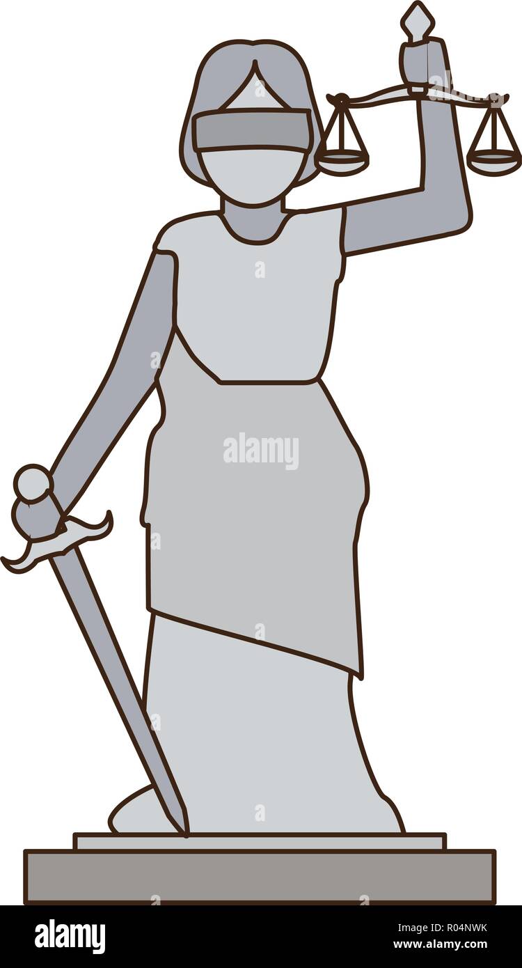 Lady justice woman statue symbol vector illustration graphic design ...