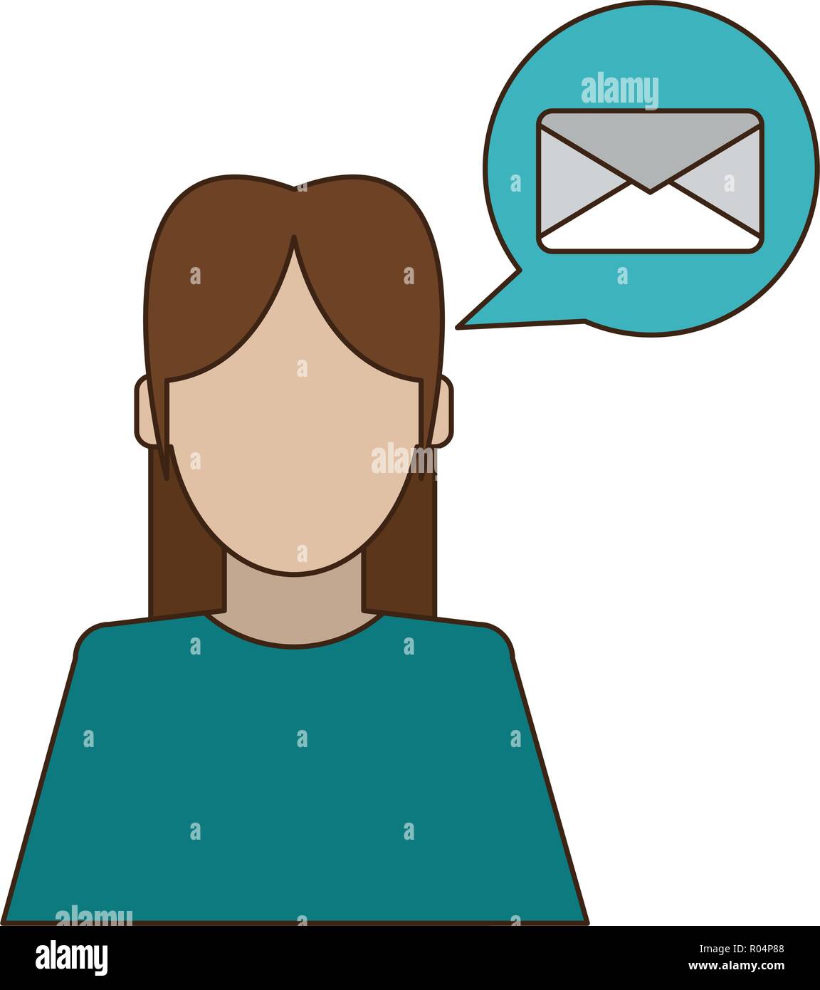 Woman talking about email avatar vector illustration graphic design ...