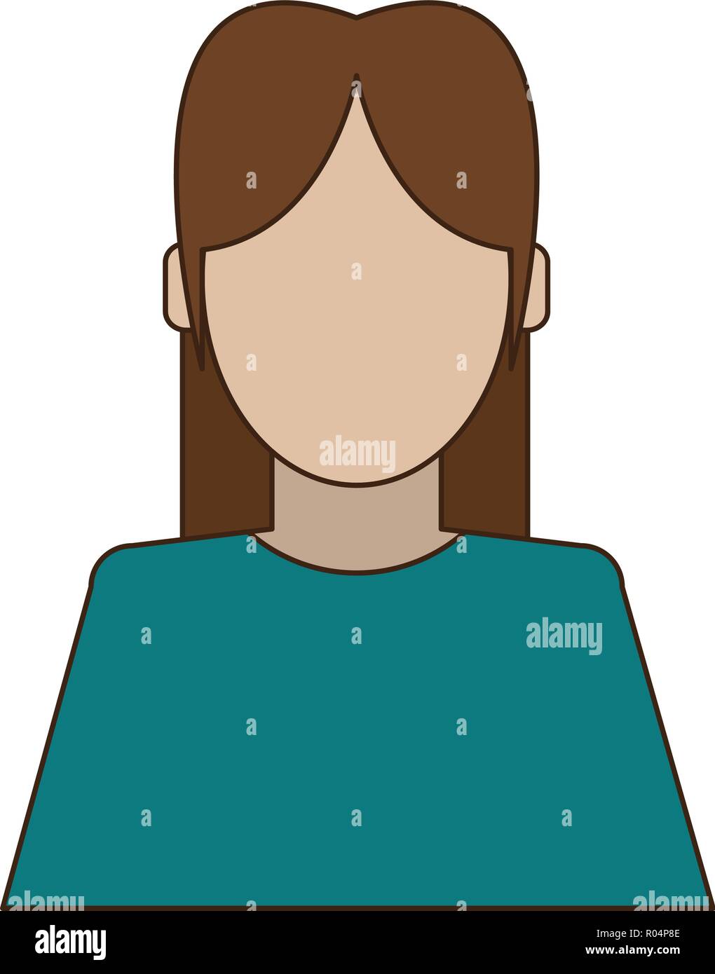 Woman faceless avatar profile vector illustration graphic design Stock ...