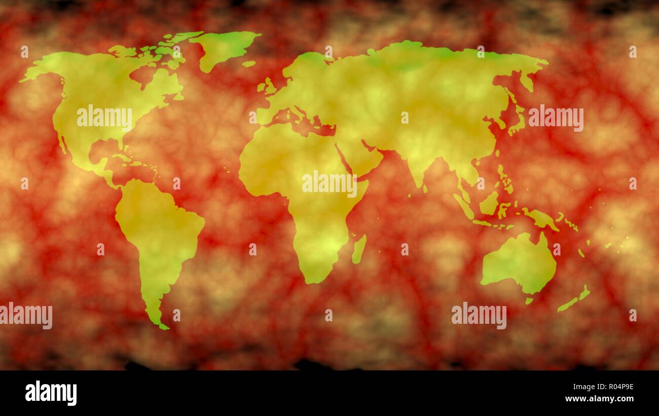 Hot air , heat covering Earth, world map. 3d rendering Stock Photo - Alamy