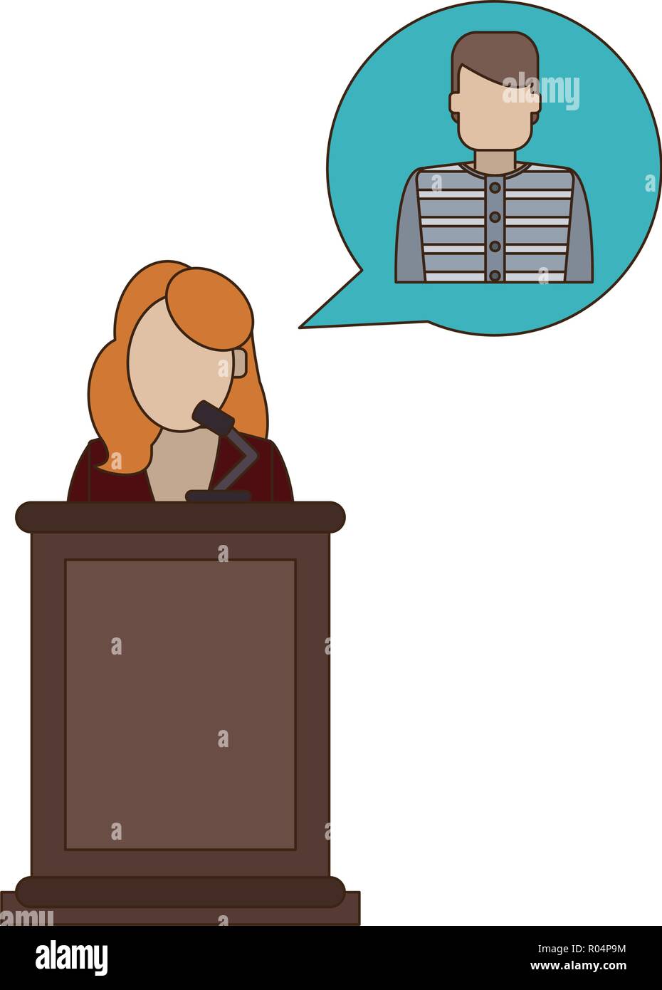Lawyer defending client on podium vector illustration graphic design ...
