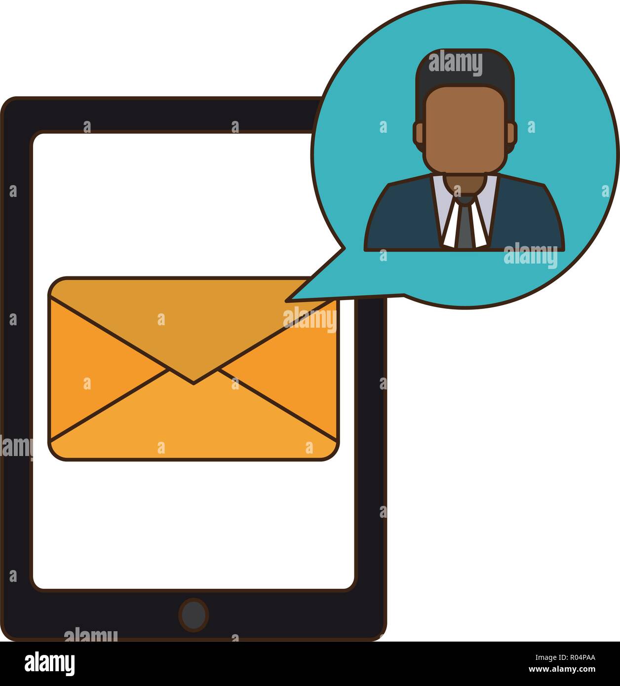 Smartphone sending email to businessman vector illustration graphic ...