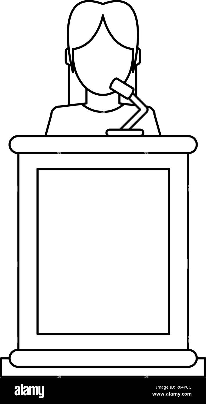 Witness talking on podium vector illustration graphic design Stock ...