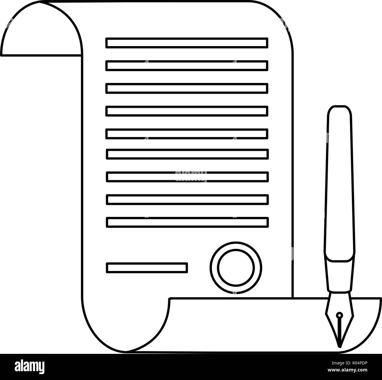 Justice and law constitution sheet and pen vector illustration graphic ...