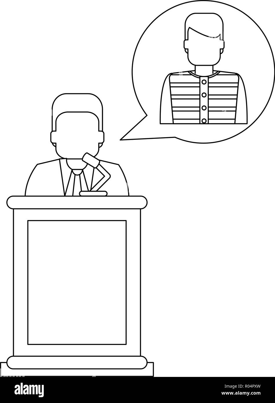 Lawyer defending client on podium vector illustration graphic design ...