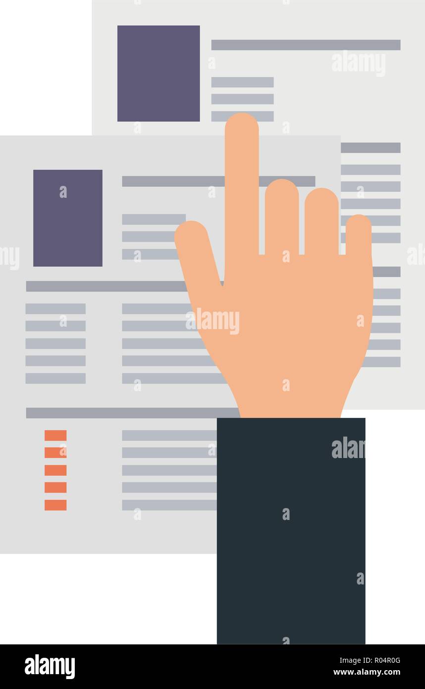 Businessman hands checking documents vector illustration graphic design ...