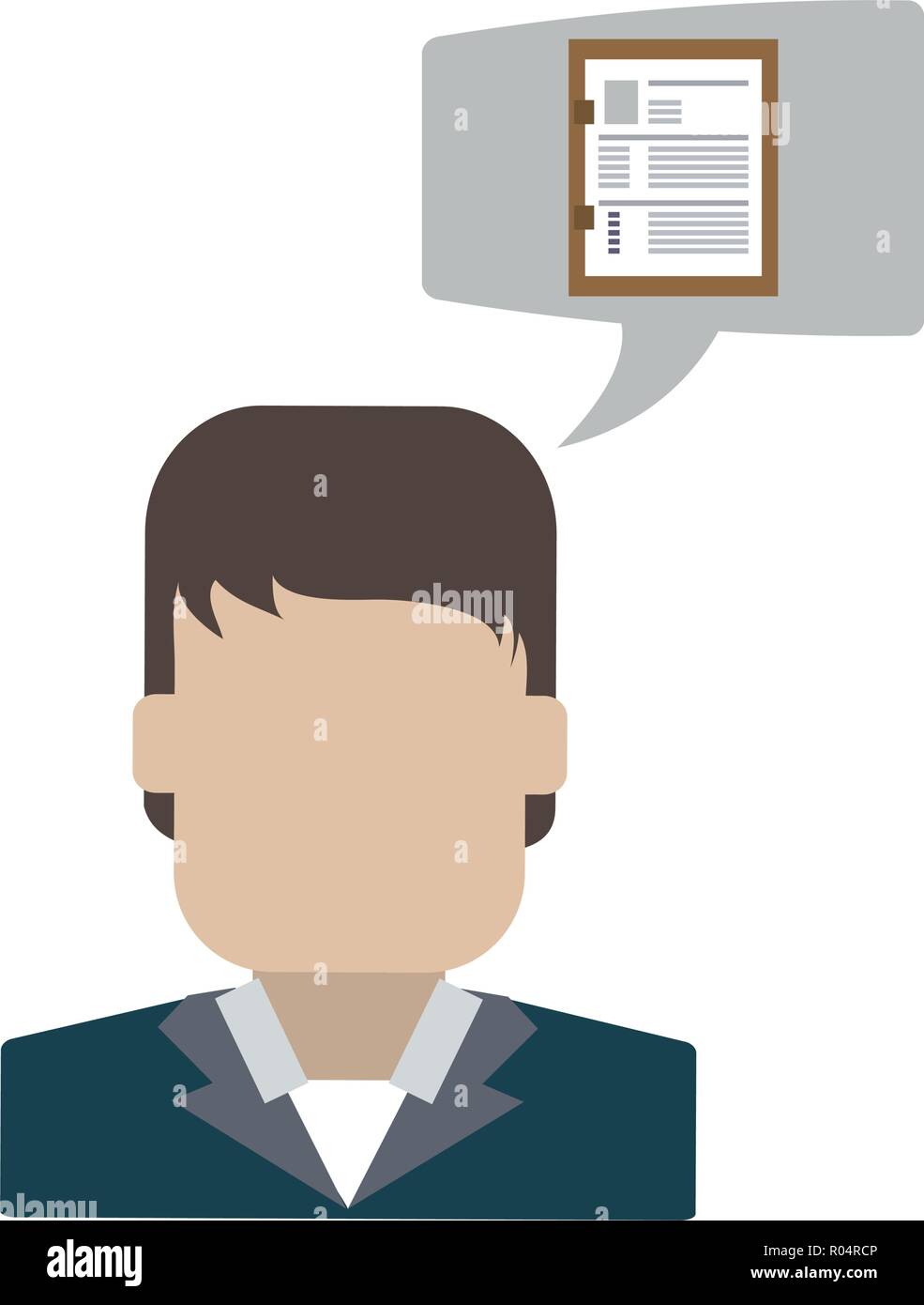 Businessman avatar faceless profile with clipboard vector illustration ...