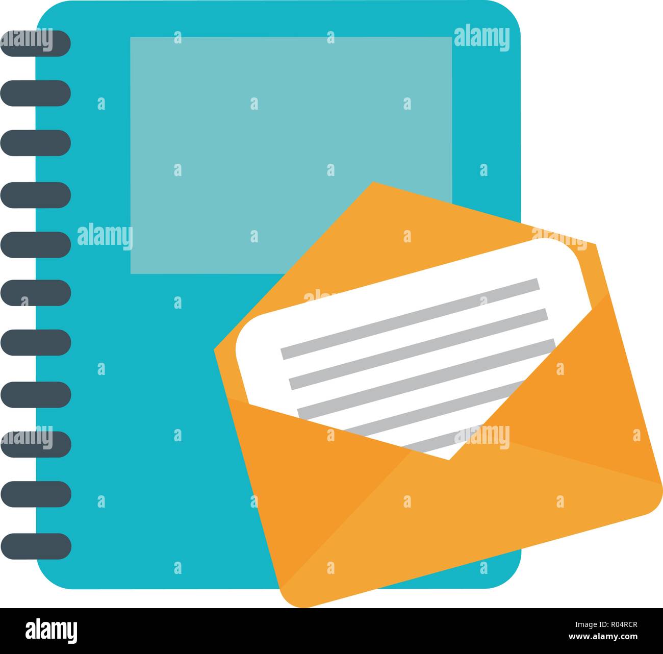 Business notes and envelope office elements vector illustration graphic ...