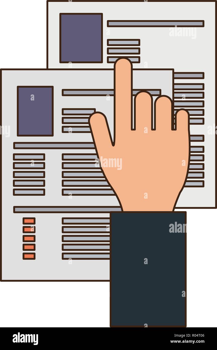 Businessman hands checking documents vector illustration graphic design ...