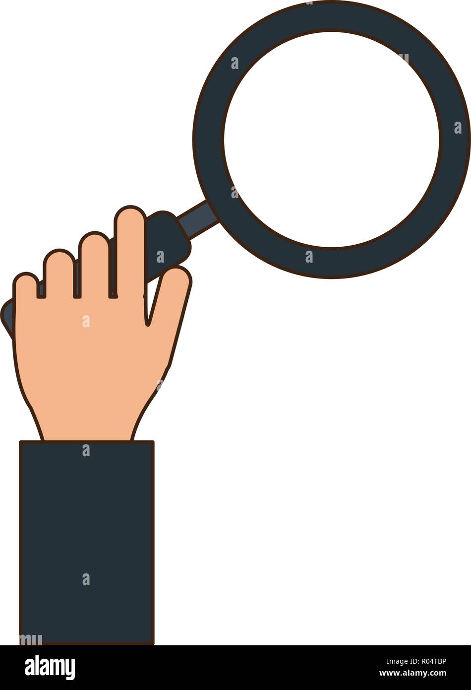 Hand with magnifying glass symbol vector illustration graphic design ...