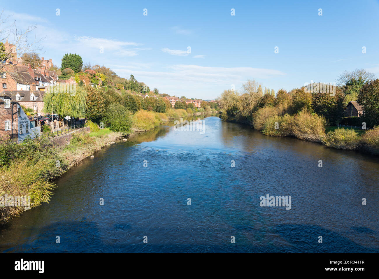 Bridgnorth Low Town to the west of the River Severn viewed from the old ...